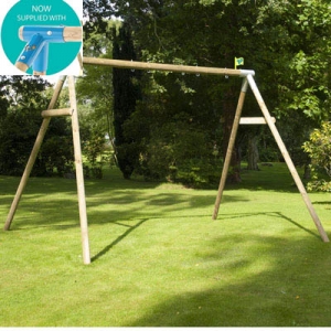 TP Knightswood Triple Round Wood Swing Frame - The Outdoor Toy Centre